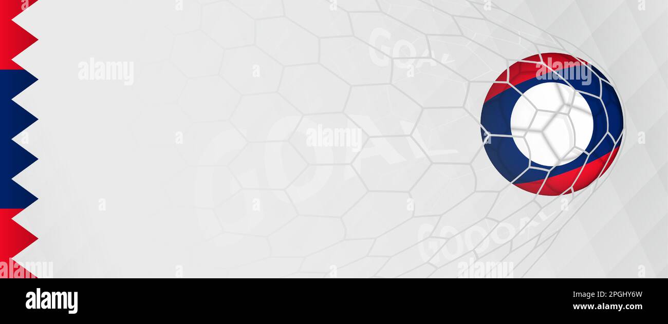 Banner design of a football ball with flag of Laos in football net, the ...
