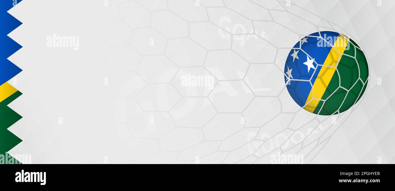 Banner design of a football ball with flag of Solomon Islands in ...