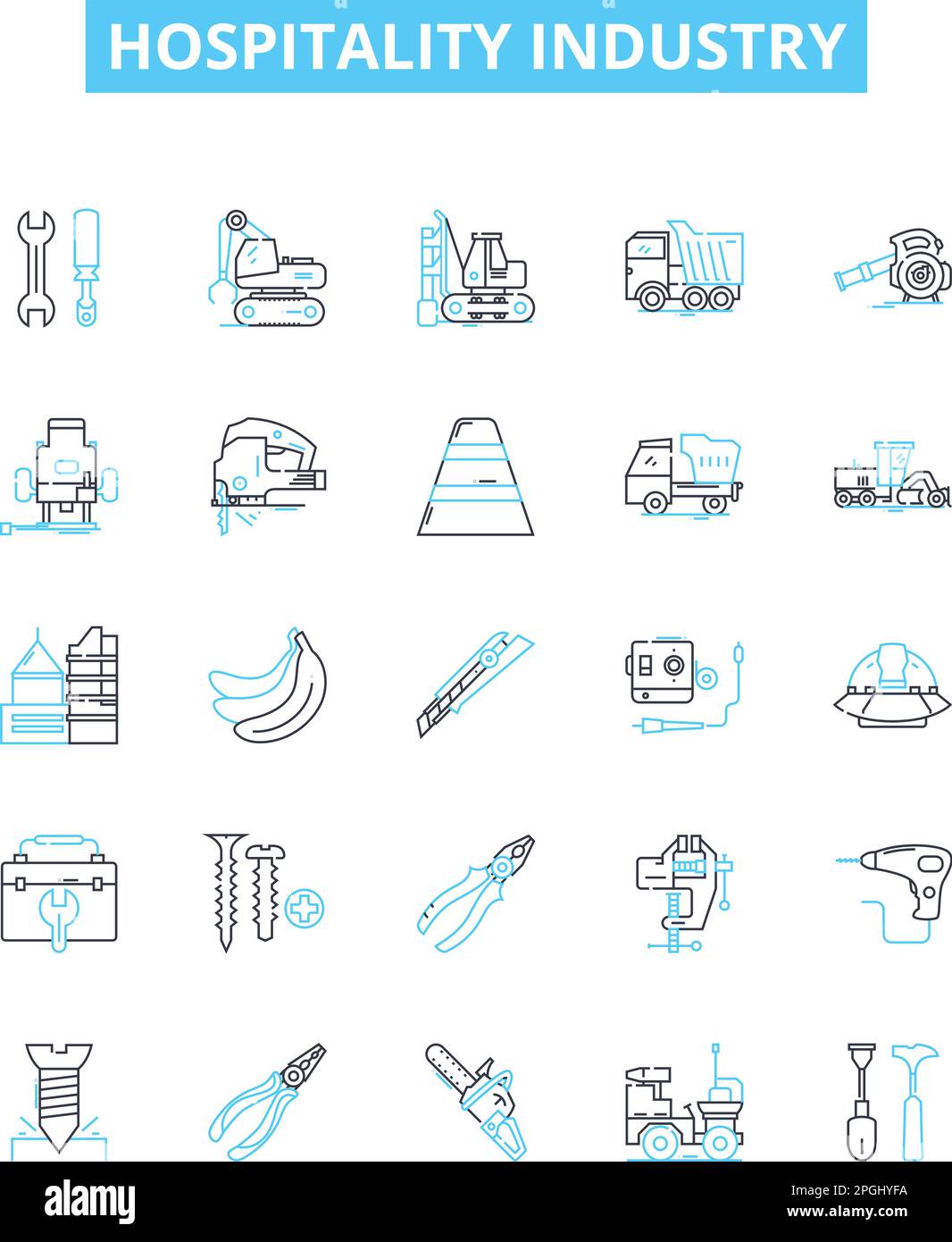 Hospitality industry vector line icons set. Hospitality, Industry ...