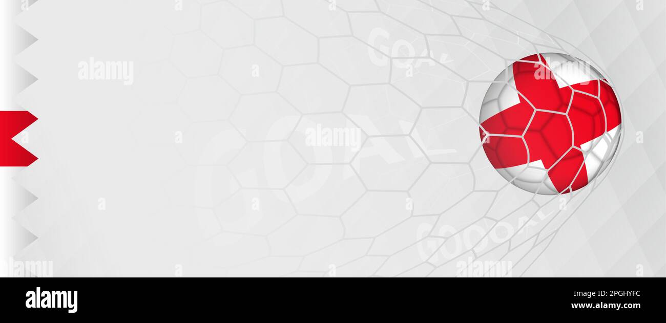 Banner design of a football ball with flag of England in football net ...