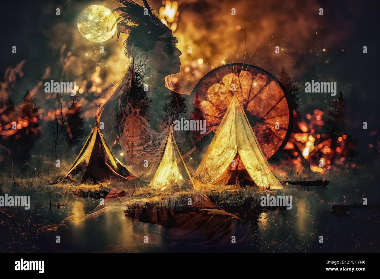 Woman building wigwam hi-res stock photography and images - Alamy