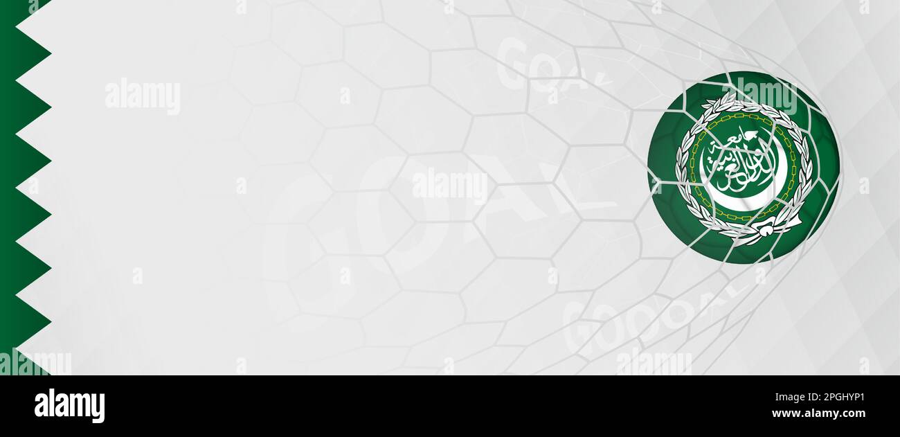 Banner design of a football ball with flag of Arab League in football ...