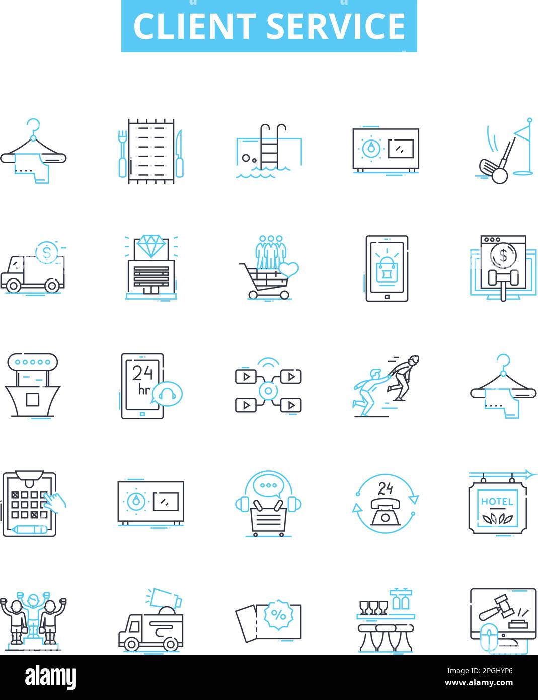 Client service vector line icons set. Client, Service, Client-service ...