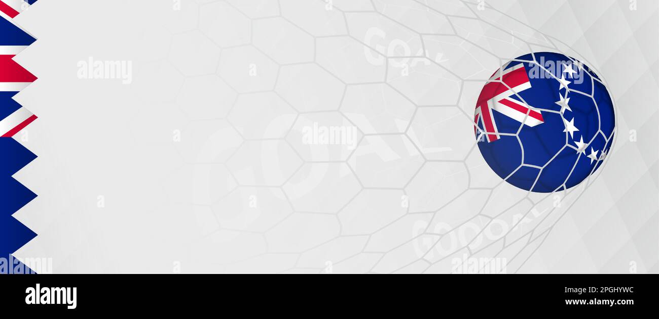 Banner design of a football ball with flag of Cook Islands in football ...