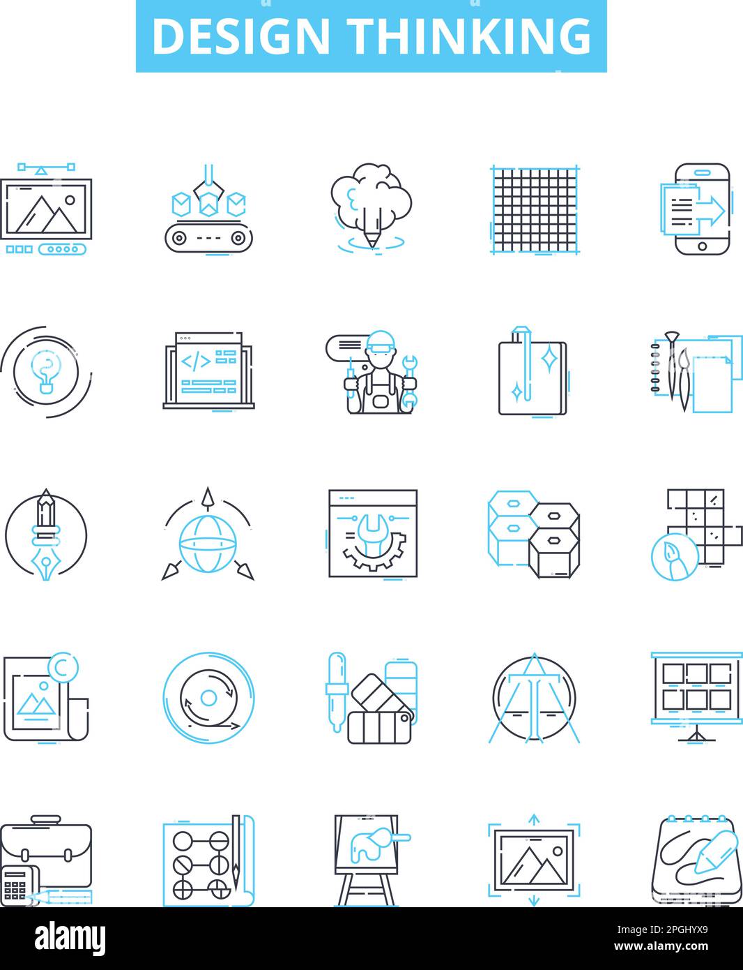 Design thinking vector line icons set. Design, Thinking, Ideation ... Design thinking vector line icons set. Design, Thinking, Ideation ...
