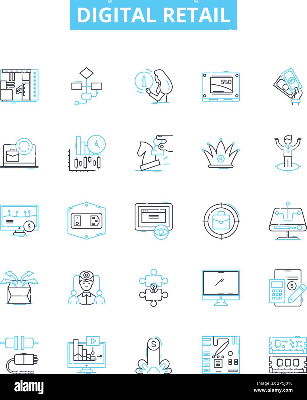 Digital retail vector line icons set. eCommerce, Shopping, Online ...