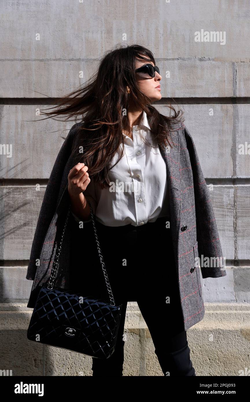 Chic Look Guest at Paris Fashion Week - Paris - France Stock Photo - Alamy