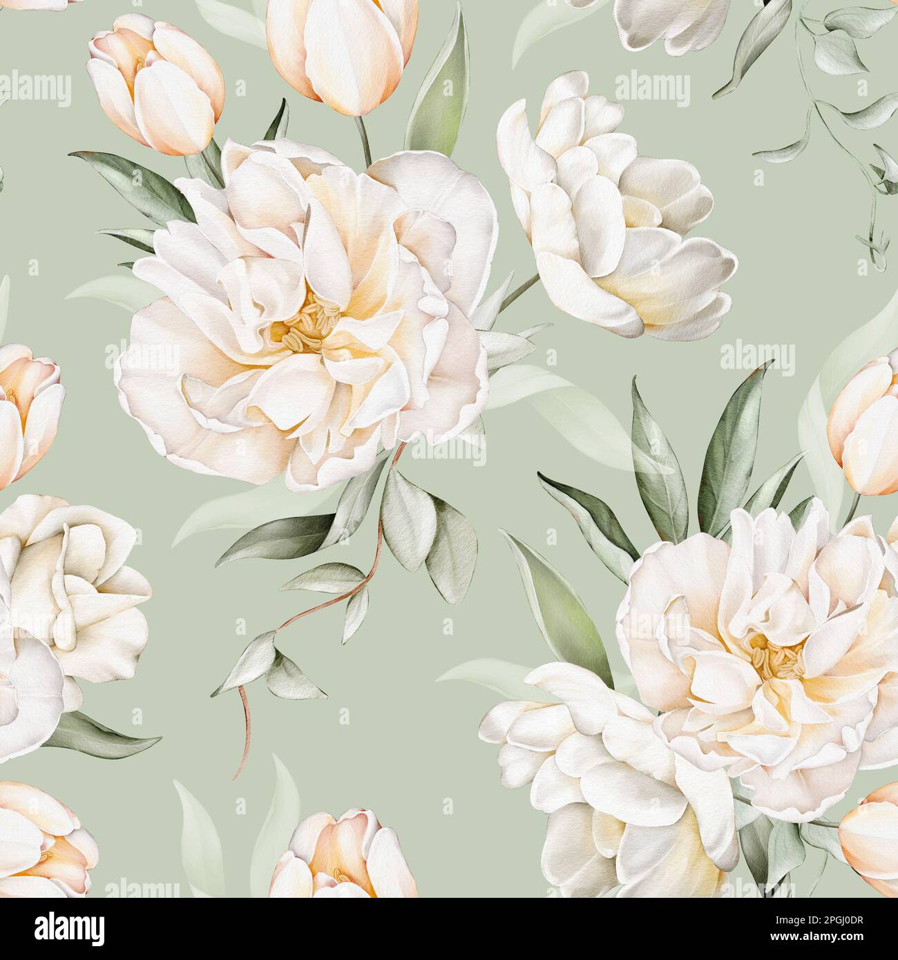 Cream floral wallpaper hi-res stock photography and images - Alamy