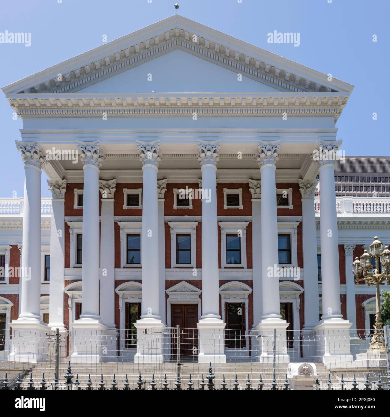 cityscape with gable and portico at Houses of Parliament building ...