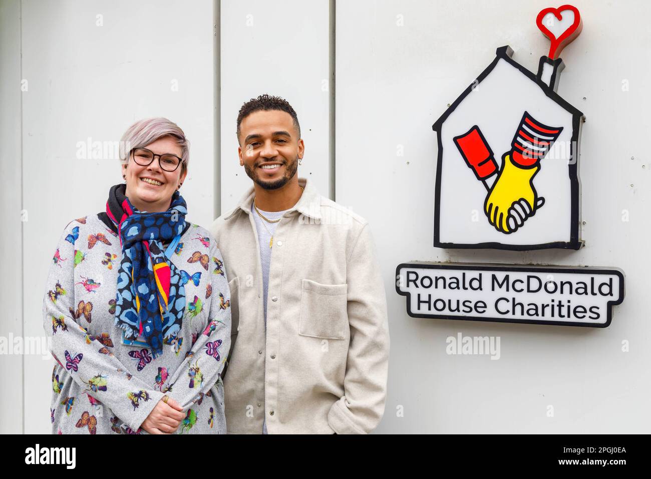 EDITOIRIAL USE ONLY Singer and actor Aston Merrygold with Becky Banes ...