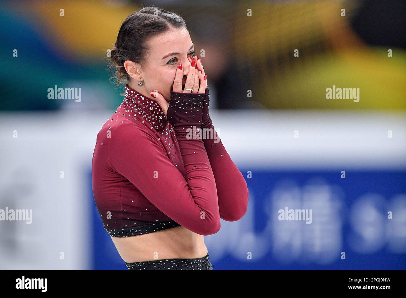 SAITAMA, JAPAN - MARCH 22: Nicole Schott of Germany competes in the ...