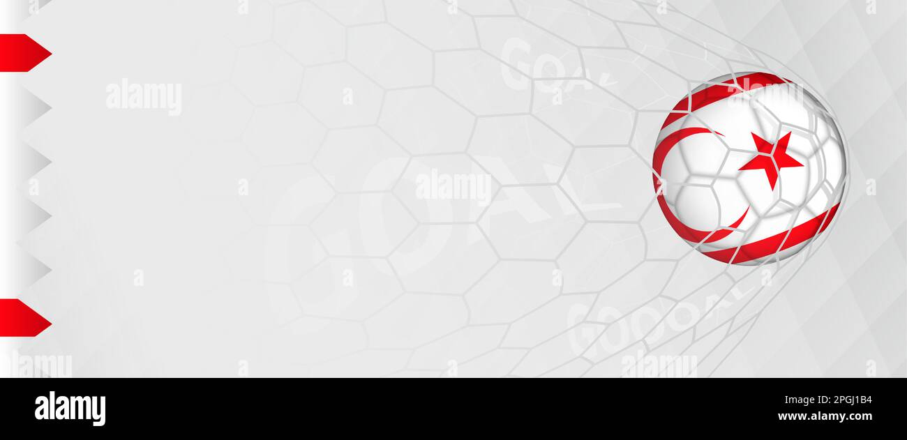 Banner design of a football ball with flag of Northern Cyprus in ...