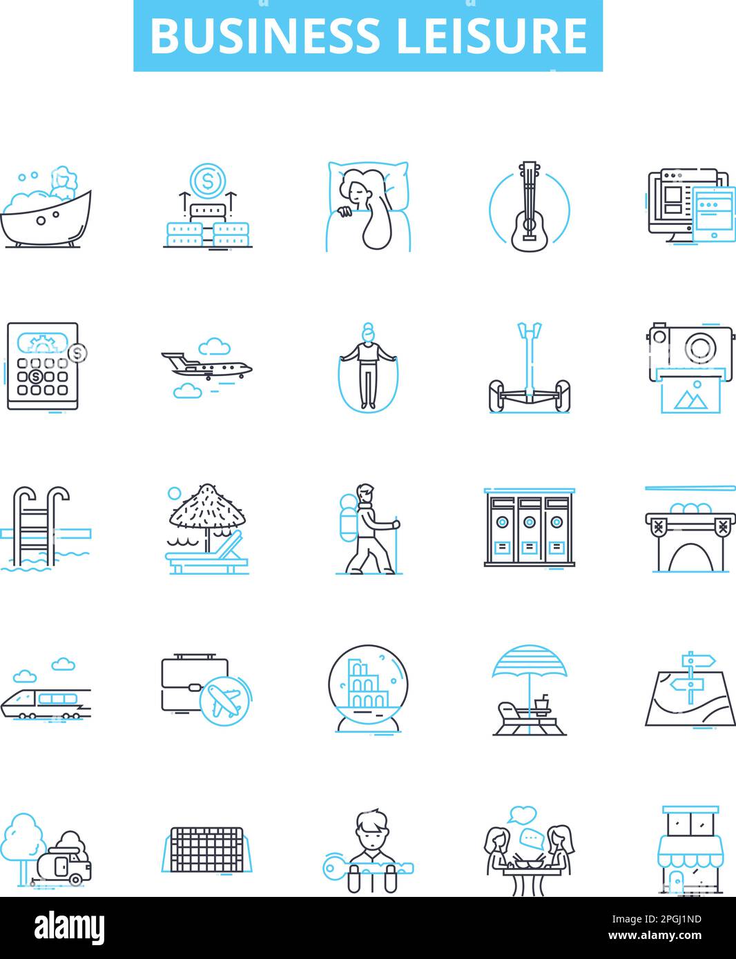 Business leisure vector line icons set. Travel, Shopping, Dining ...