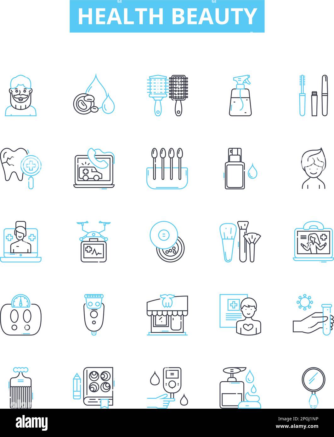 Health beauty vector line icons set. Beauty, Health, Skin, Hair, Care ...