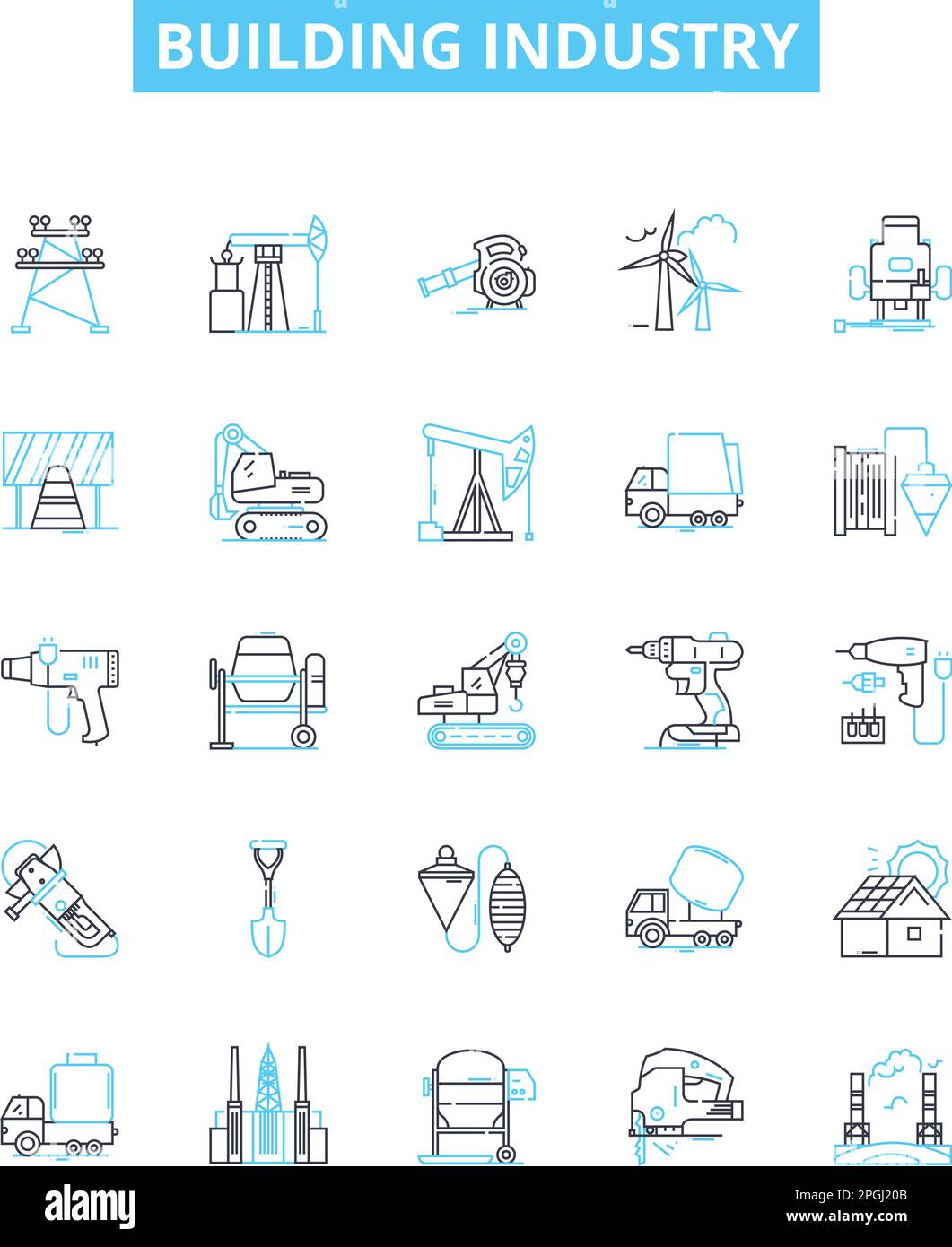 Building industry vector line icons set. Construction, Architecture ...
