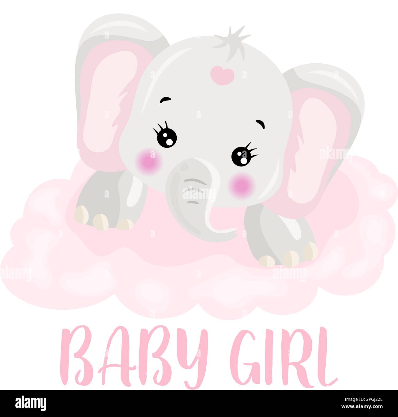 Baby girl pink cute elephant Stock Photo - Alamy