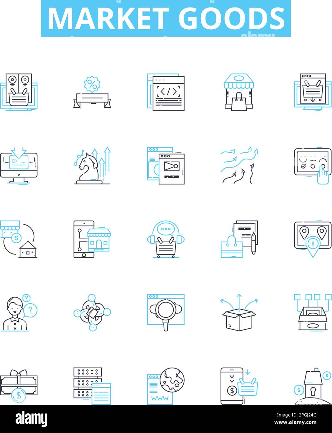 market goods vector line icons set. Goods, Market, Products, Supplies ...