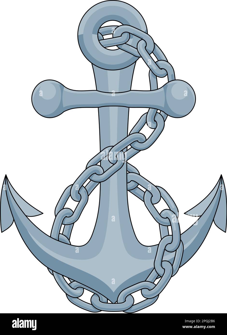 Ship Anchor Boat Chain Nautical Illustration Stock Vector Image & Art ...