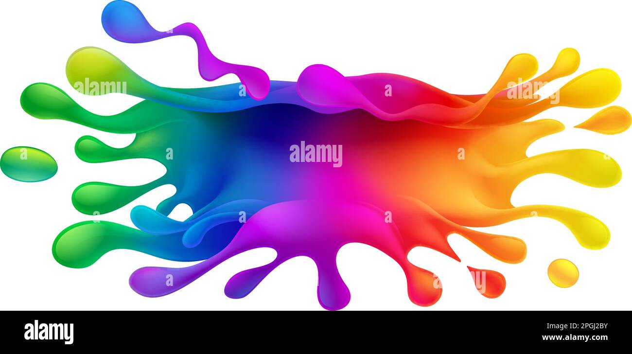 Paint Splash Rainbow Color Splat Design Splatter Stock Vector Image ...