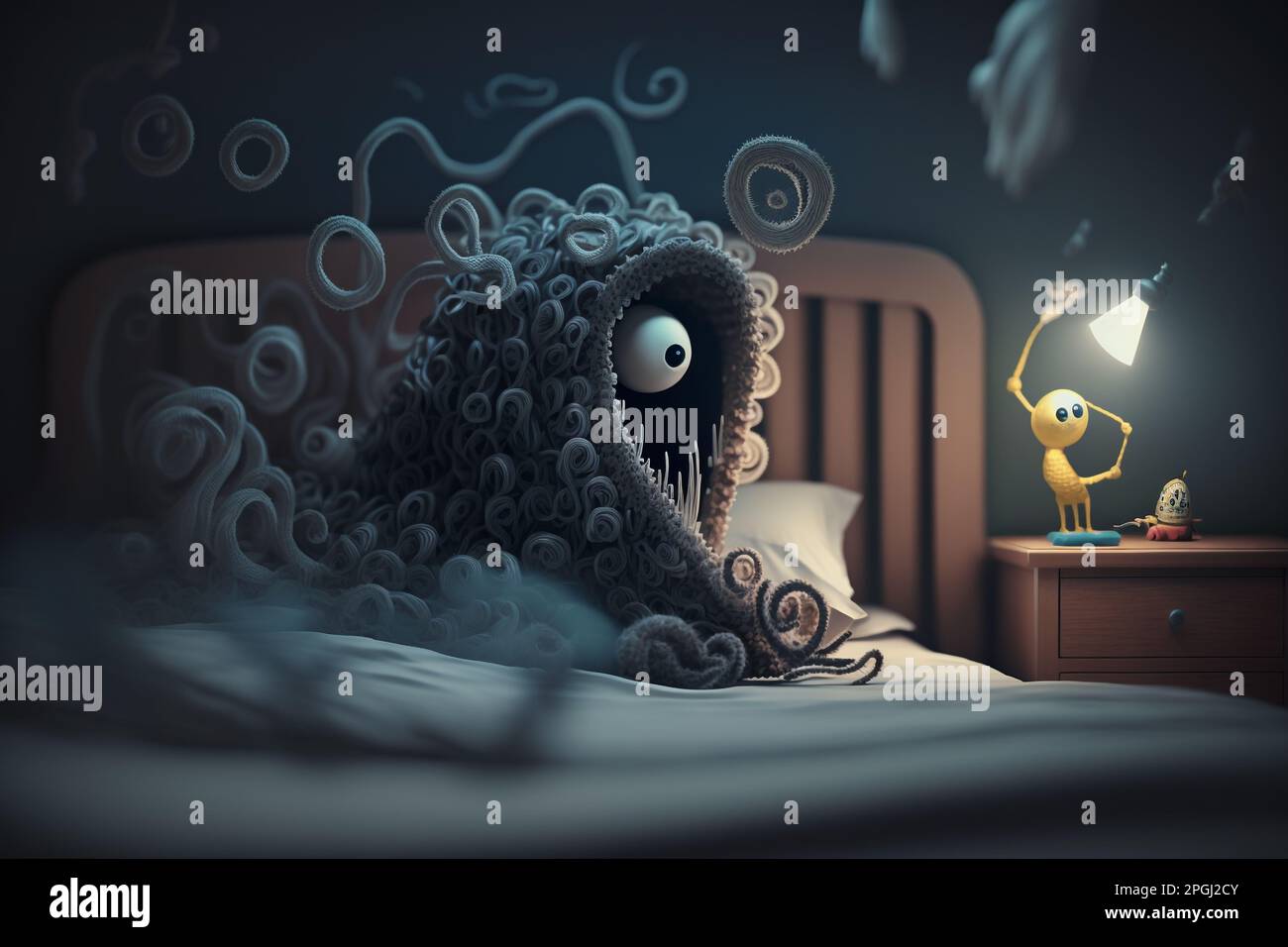 Nightmare demon child bed hi-res stock photography and images - Alamy