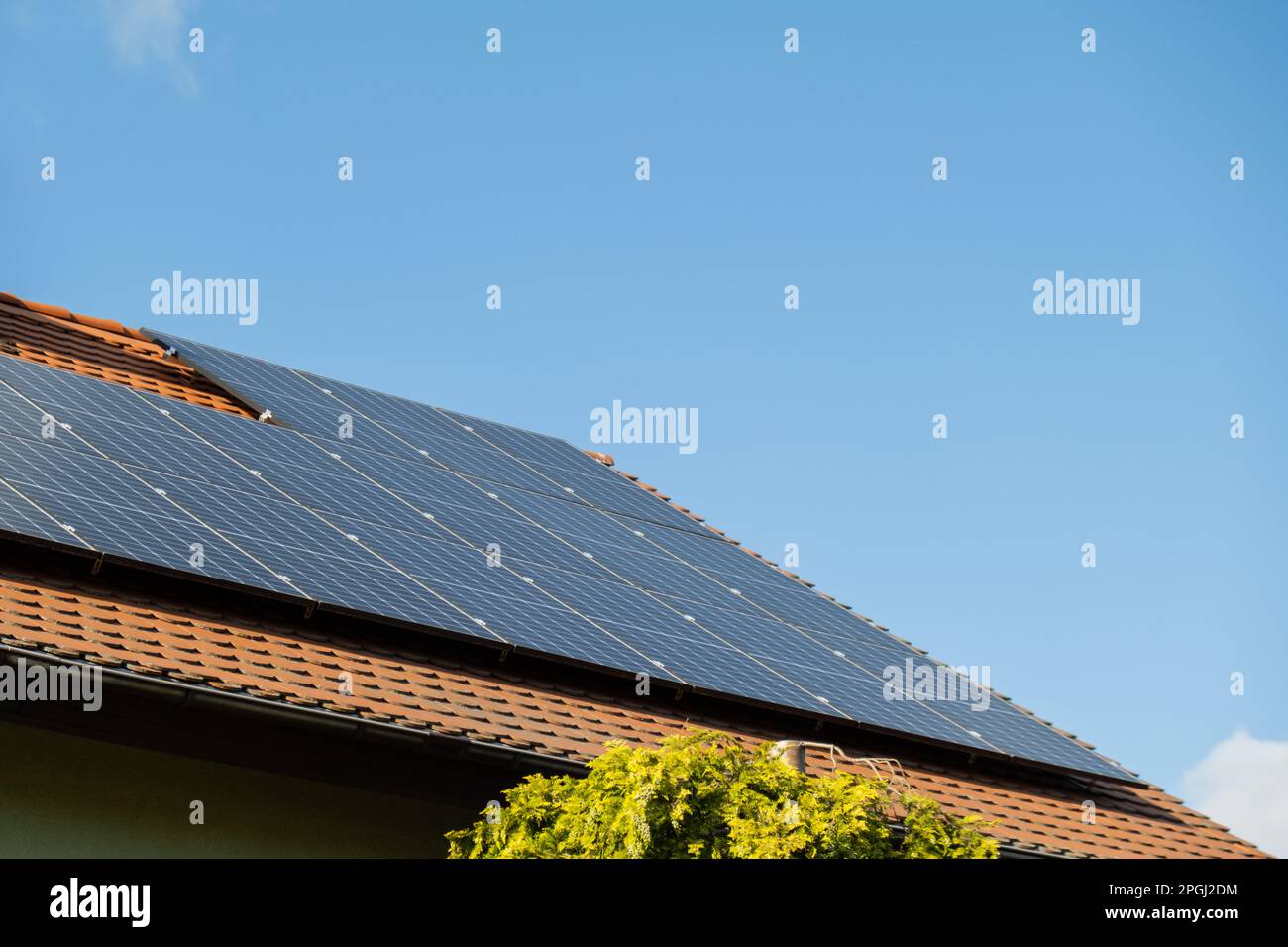 New ecologic house with solar panels Alternative to conventional energy ...