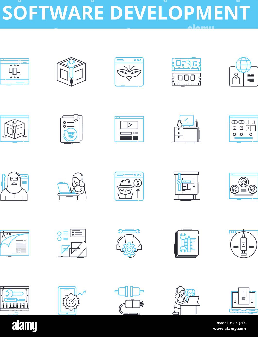 Software development vector line icons set. Software, Development ... Software development vector line icons set. Software, Development ...
