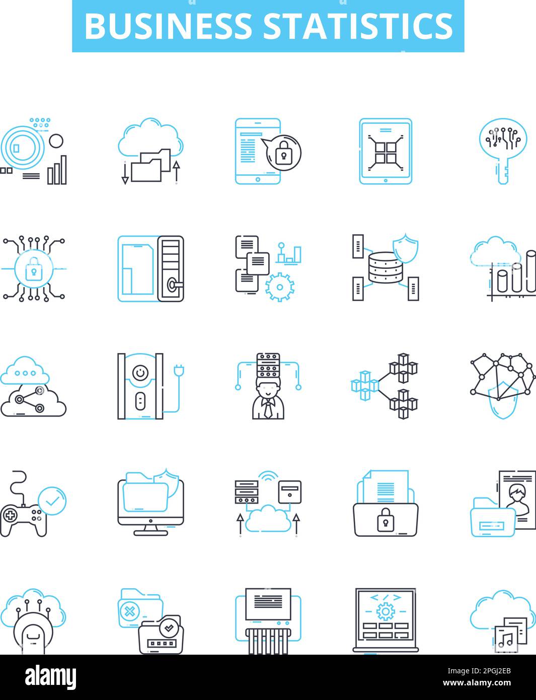 Business statistics vector line icons set. Business, Statistics, Data ...