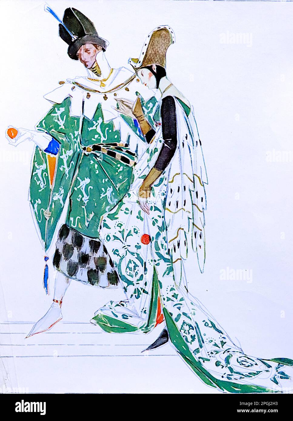 Two Courtiers, from St. Joan by George Bernard Shaw and illustrated by ...