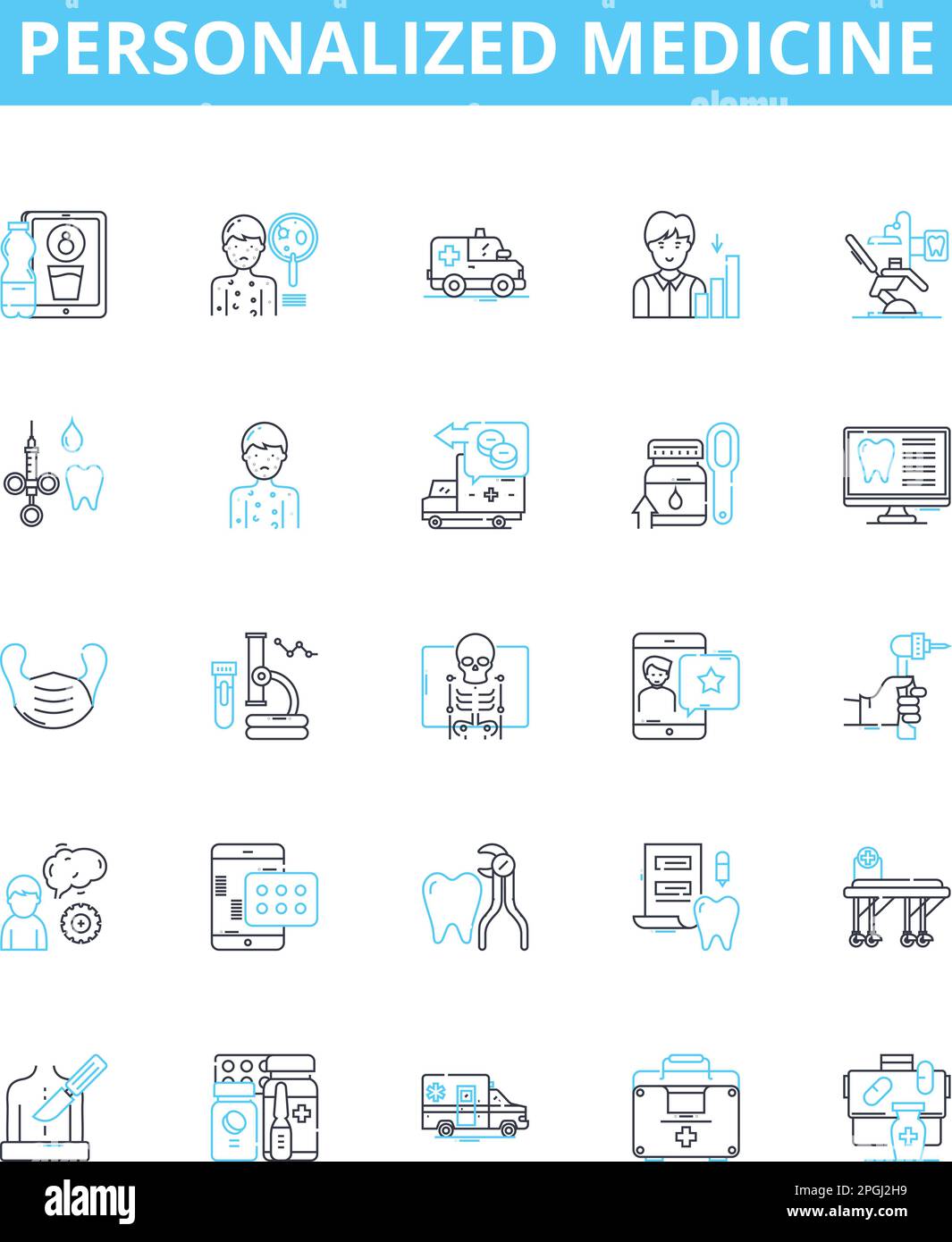 Personalized medicine vector line icons set. Personalized, Medicine ...
