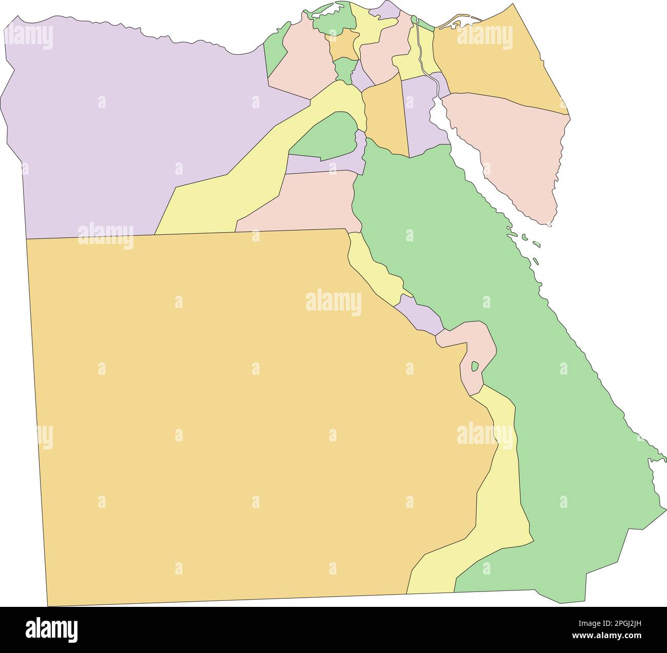 Egypt - Highly detailed editable political map Stock Vector Image & Art ...