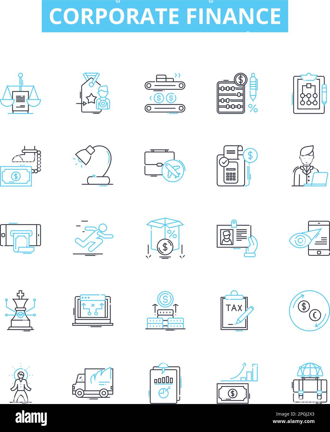 Corporate finance vector line icons set. Accounting, Wealth, Investment ...