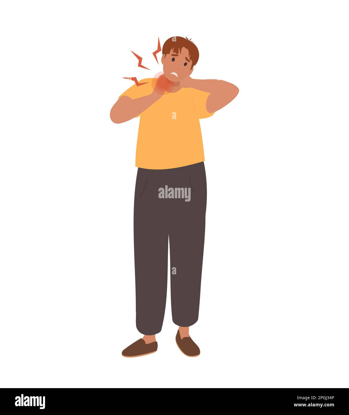 Man stress neck pain Stock Vector Images - Alamy