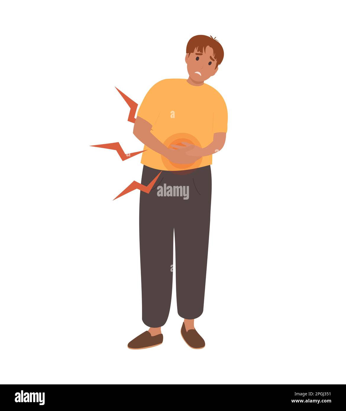 Man suffering from abdominal pain Stock Vector Image & Art - Alamy