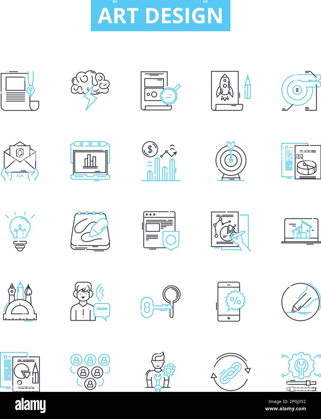 Art design vector line icons set. Graphic, Craft, Drawing, Sculpting ...