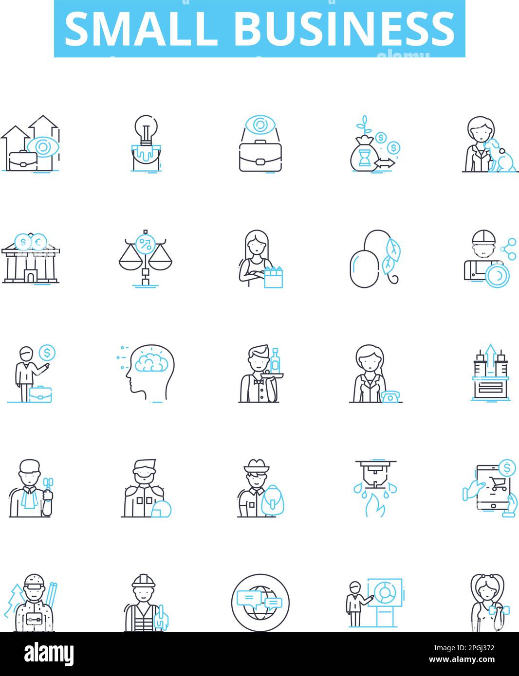 Small business vector line icons set. Small, business, entrepreneur ...