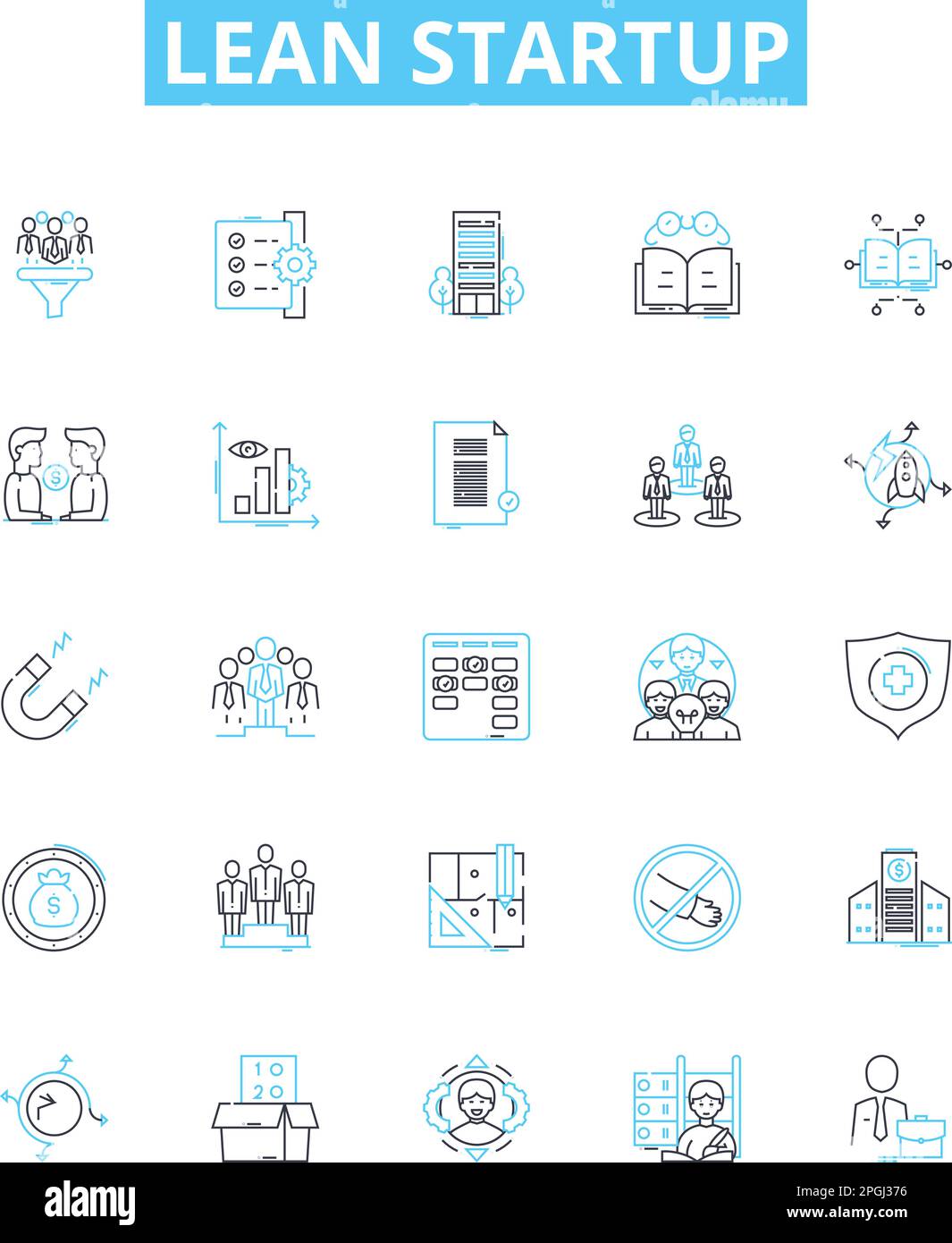 Lean startup vector line icons set. Lean, Startup, Iterate, MVP, Agile ... Lean startup vector line icons set. Lean, Startup, Iterate, MVP, Agile ...