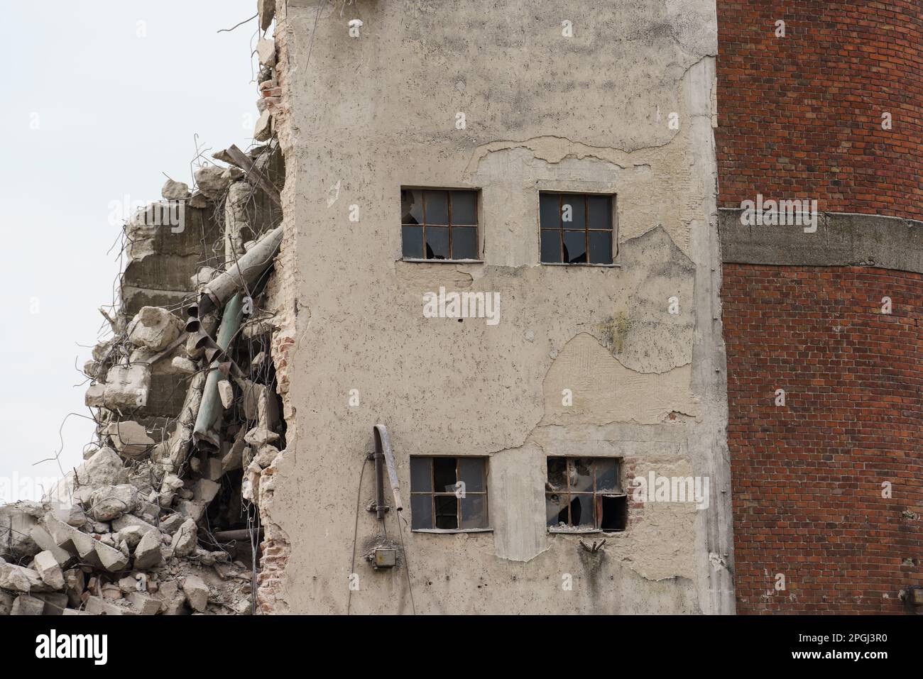 damaged monument building detail before full destruction Stock Photo ...