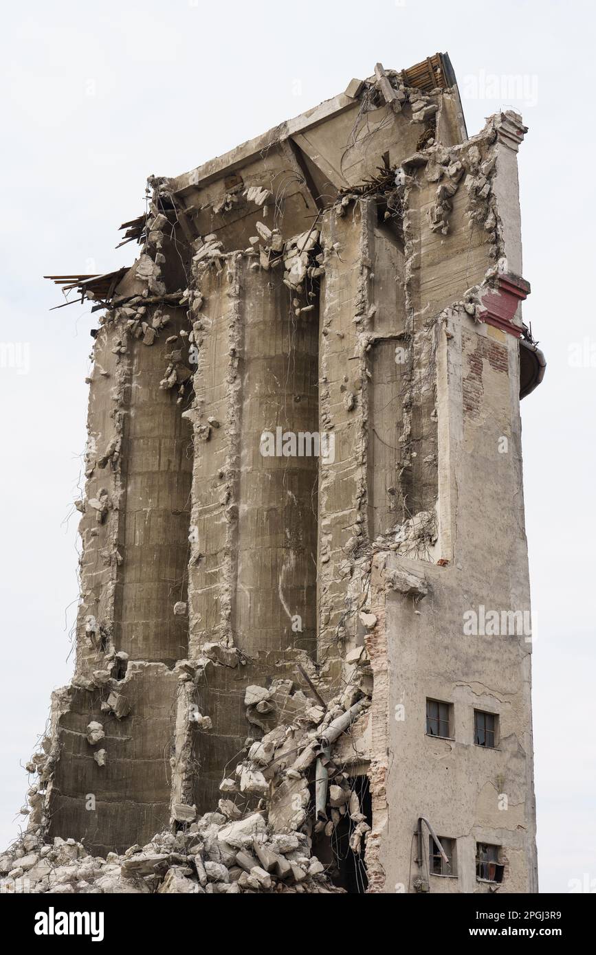 damaged monument building detail before full destruction Stock Photo ...
