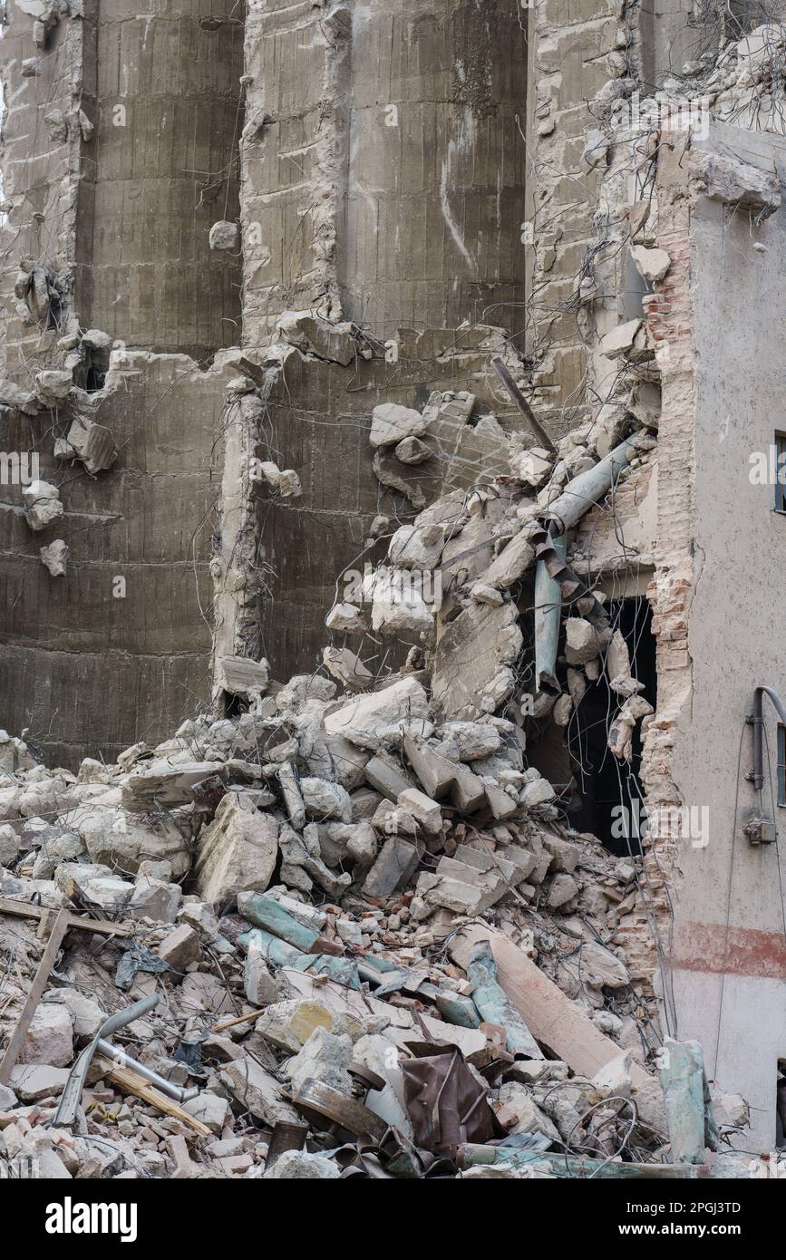 damaged monument building detail before full destruction Stock Photo ...