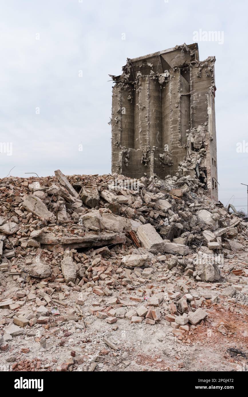 damaged monument building detail before full destruction Stock Photo ...
