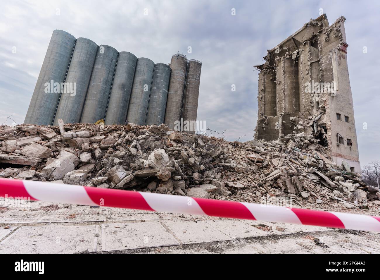 damaged monument building detail before full destruction Stock Photo ...