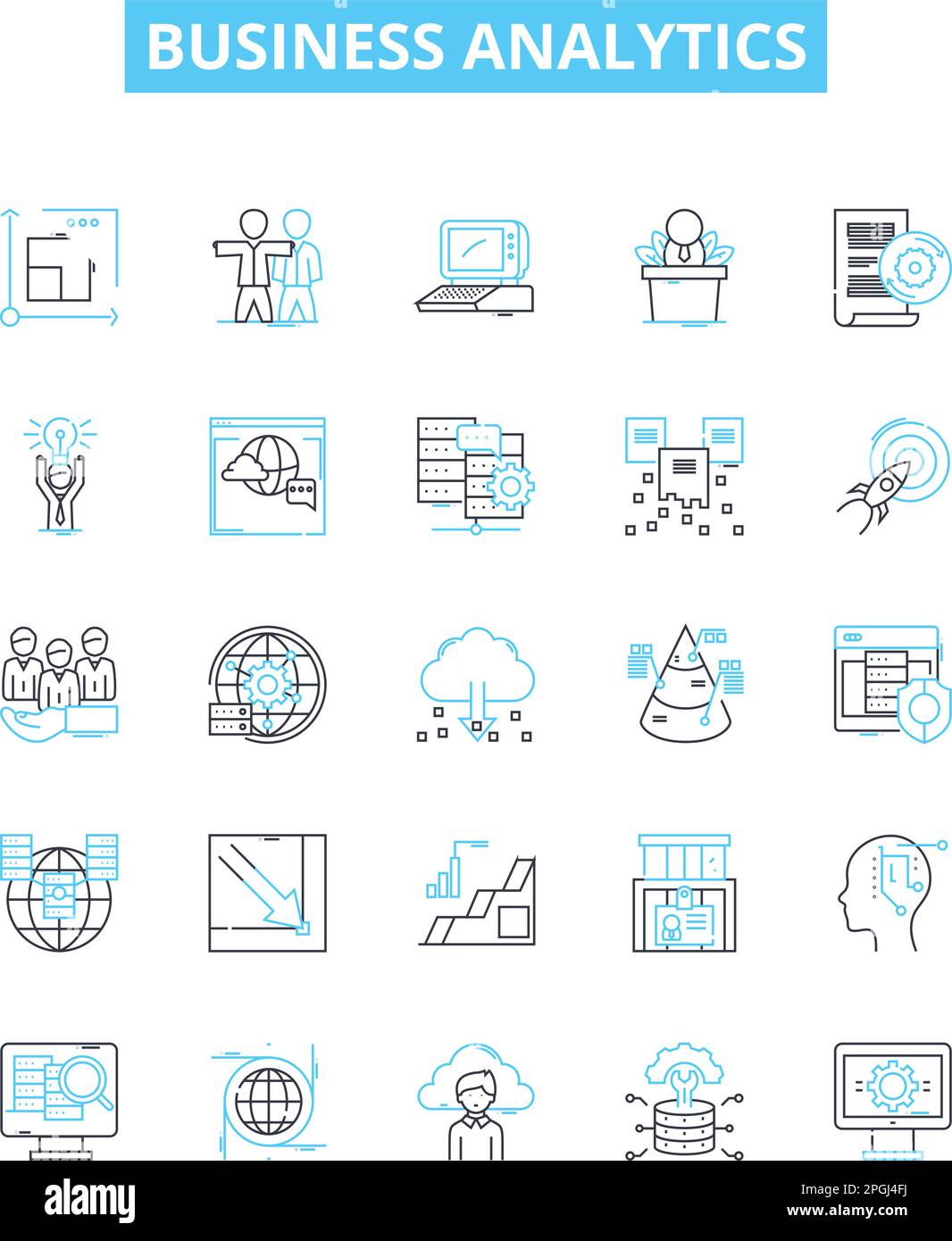 Business analytics vector line icons set. Business, Analytics, Data ...