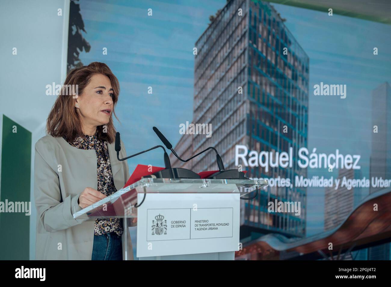 The Minister of Transport, Mobility and Urban Agenda, Raquel Sánchez ...
