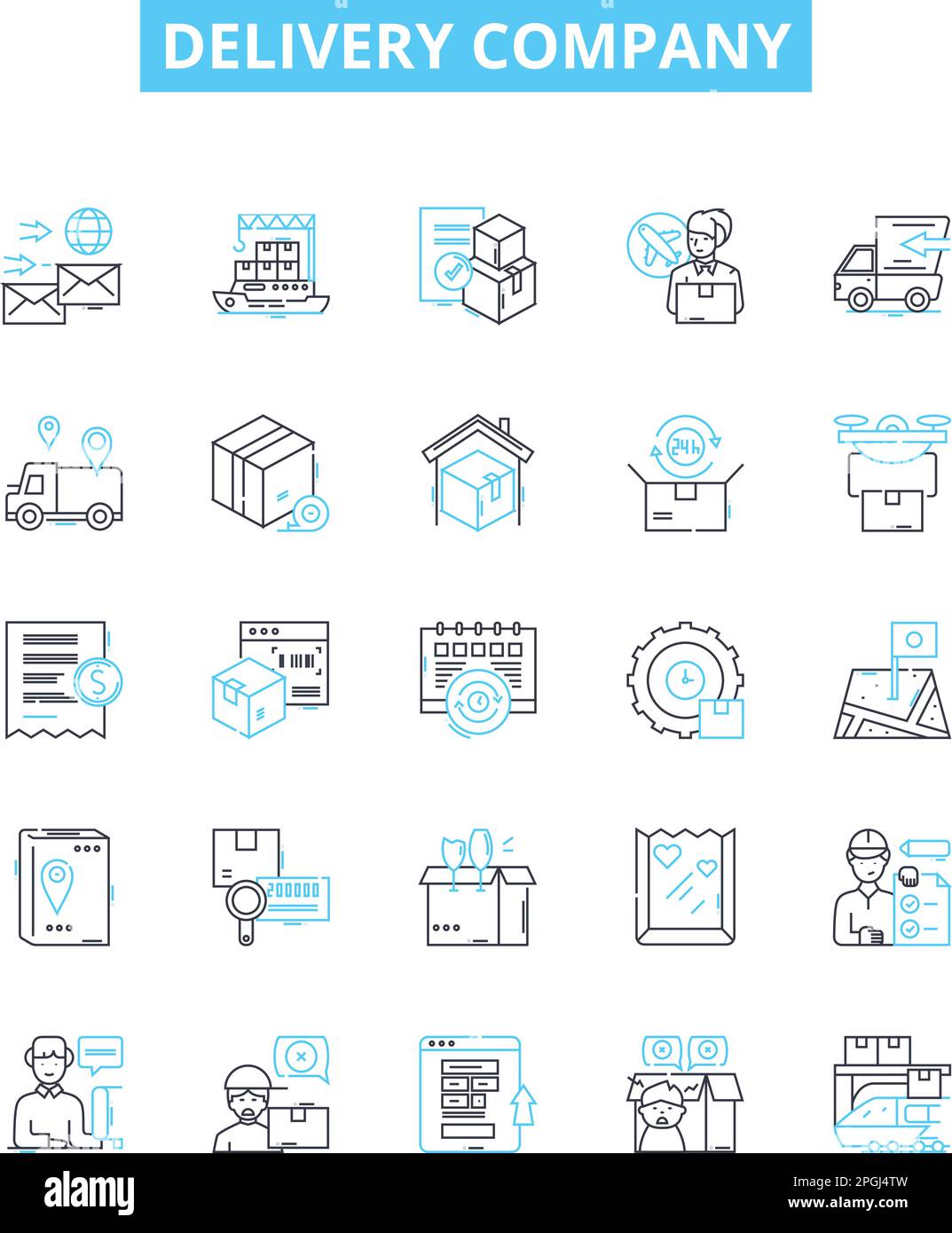 Delivery company vector line icons set. Delivery, Company, Courier, Shipping, Logistics ...