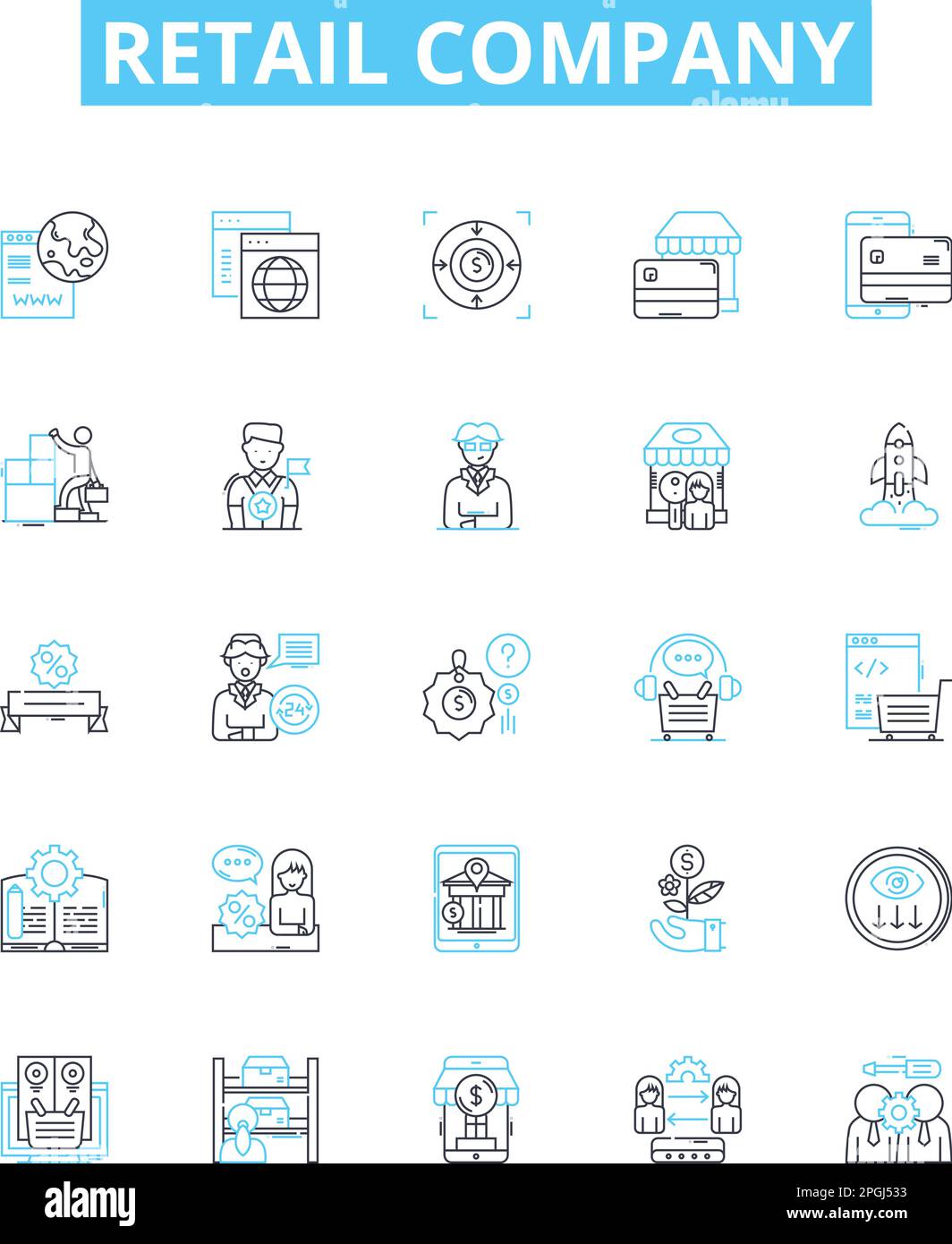 Retail company vector line icons set. Retailer, Store, Marketplace ...