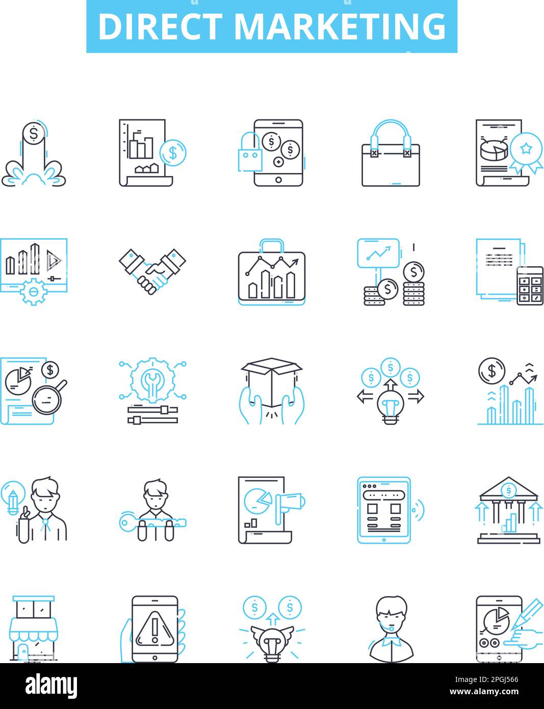 Direct marketing vector line icons set. Direct-mail, Email ...