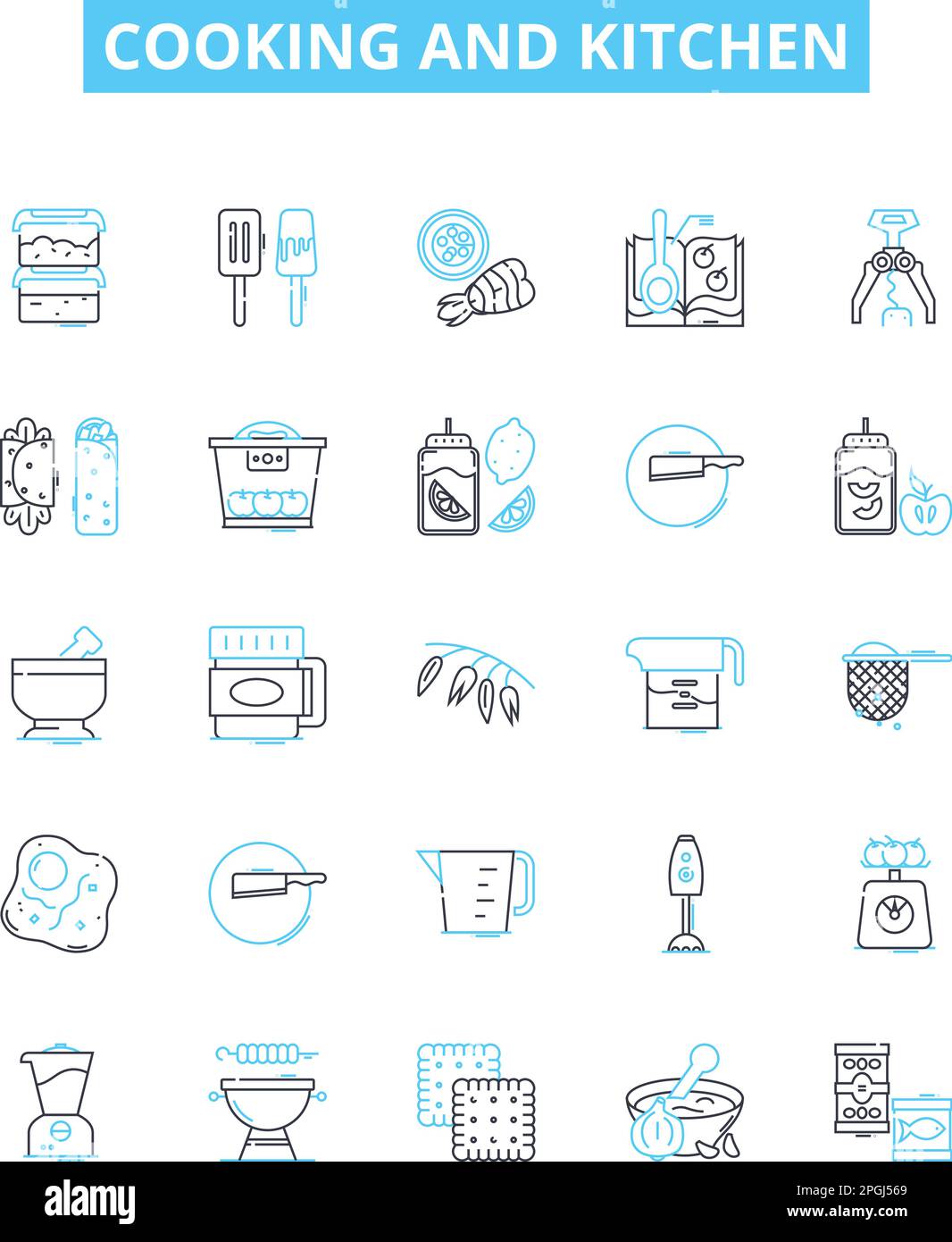 Cooking and kitchen vector line icons set. Cooking, Kitchen, Food ...