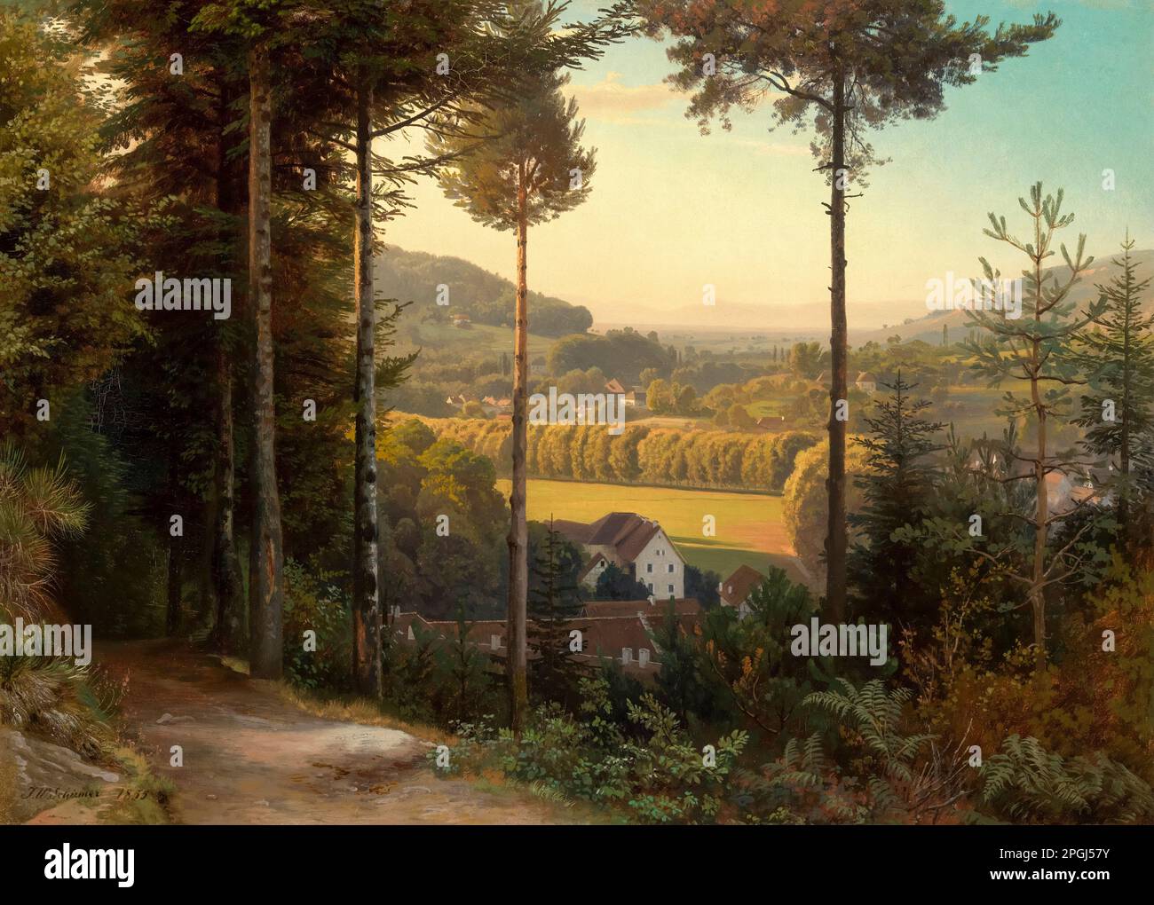 Johann Wilhelm Schirmer, The Oostal Valley with a View of the Rhine ...