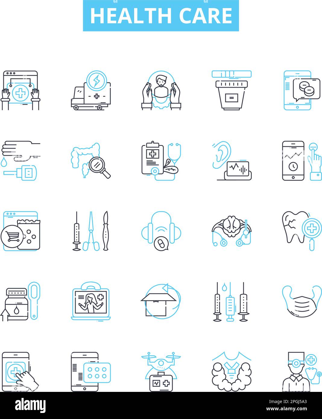 Health care vector line icons set. Medicine, Wellness, Health ...