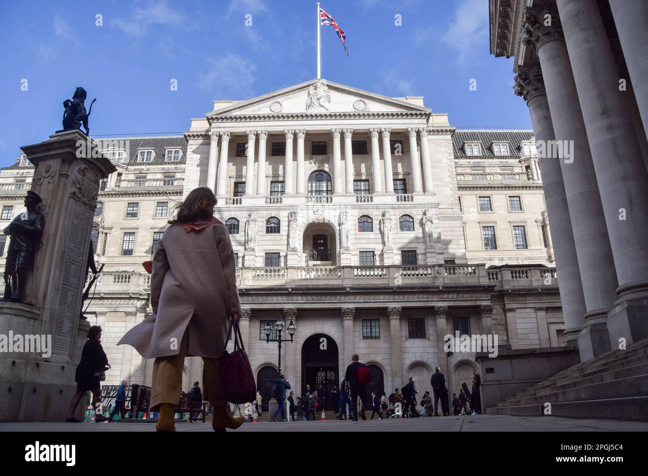 London, England, UK. 23rd Mar, 2023. Exterior view of the Bank of ...